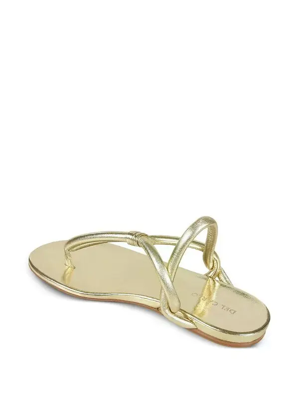 DEL CARLO Knotted Leather Flat Sandals