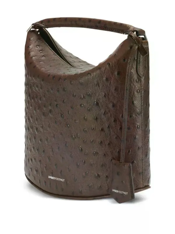 UMBER POSTPAST Ostrich-effect Leather Tote Bag