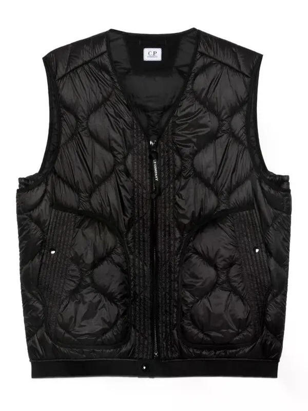 C.P. COMPANY D.d. Shell Quilted Panelled Gilet - Black