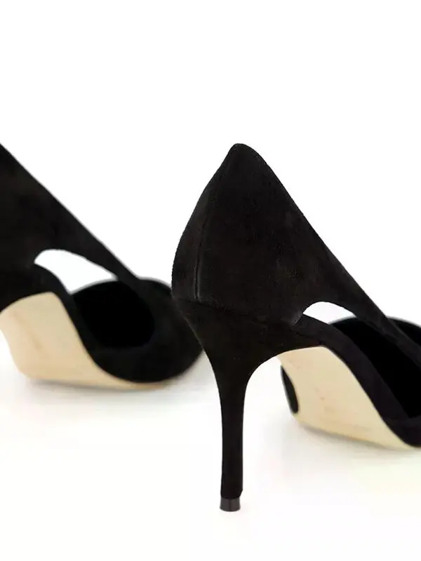 Manolo Blahnik 90mm Cut-out Suede Pumps