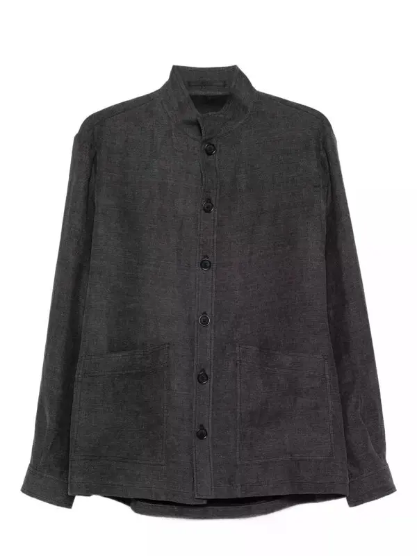 Giorgio Armani Band-collar Patch-pocket Jacket