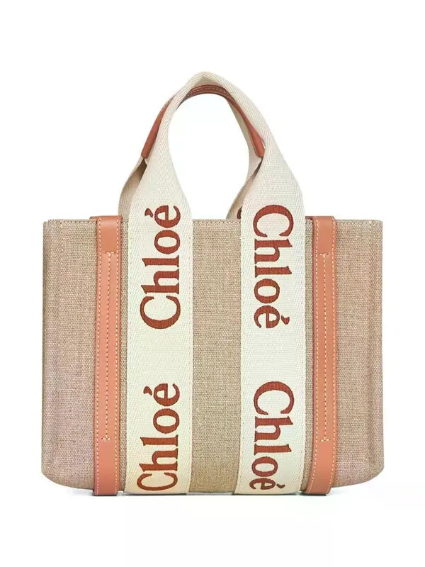 Chloé Small Woody Linen Tote Bag - Neutrals