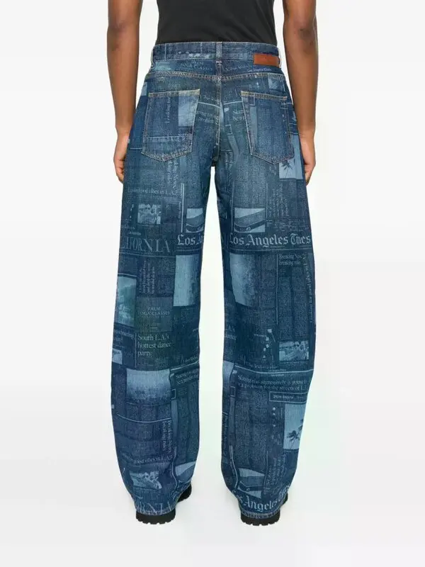 Palm Angels Cotton Straight Leg Jeans