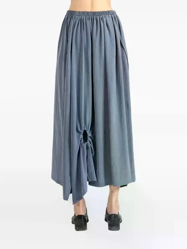 Y’s Asymmetrical Midi Skirt With Drawstring Detail