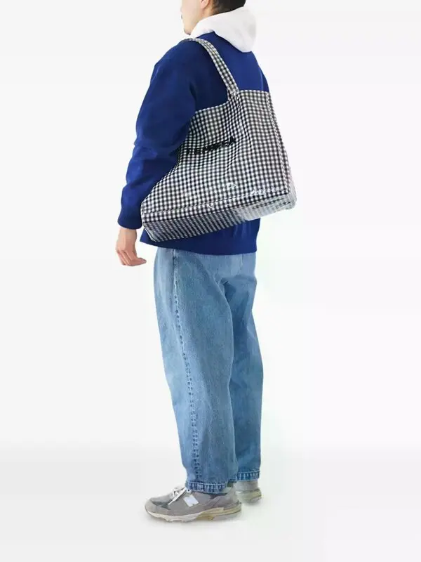 TEMBEA Gingham Coated Canvas Shoulder Bag