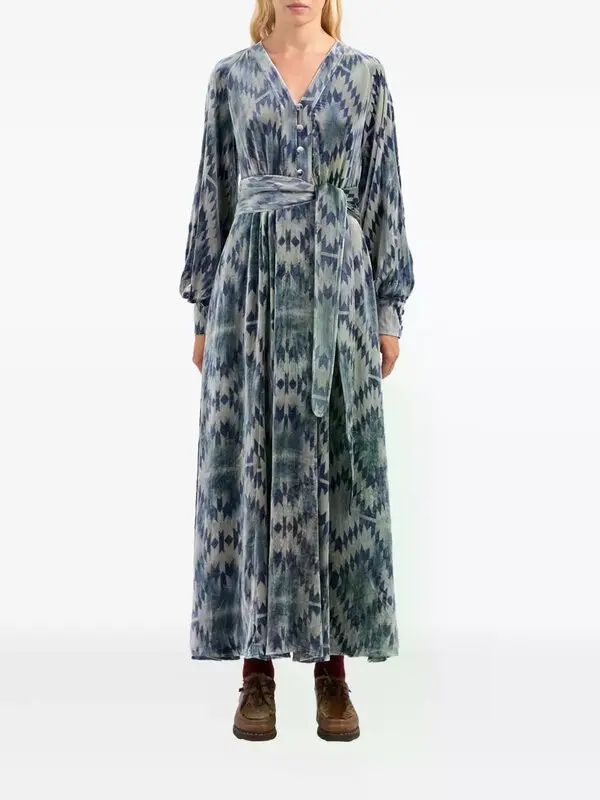 Pierre-Louis Mascia Velvet Patterned Belted Dress In Grey - 54% Off |  Editorialist