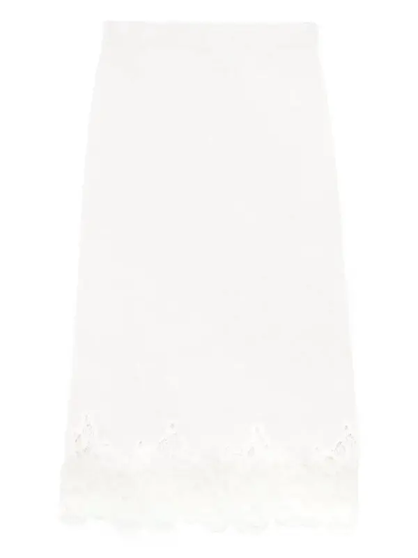 Fabiana Filippi Lace-trimmed Midi Skirt - White