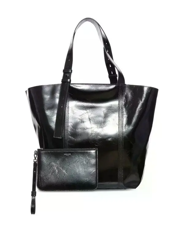 GOLDEN GOOSE Leather Tote Bag With Belt Detail - Black