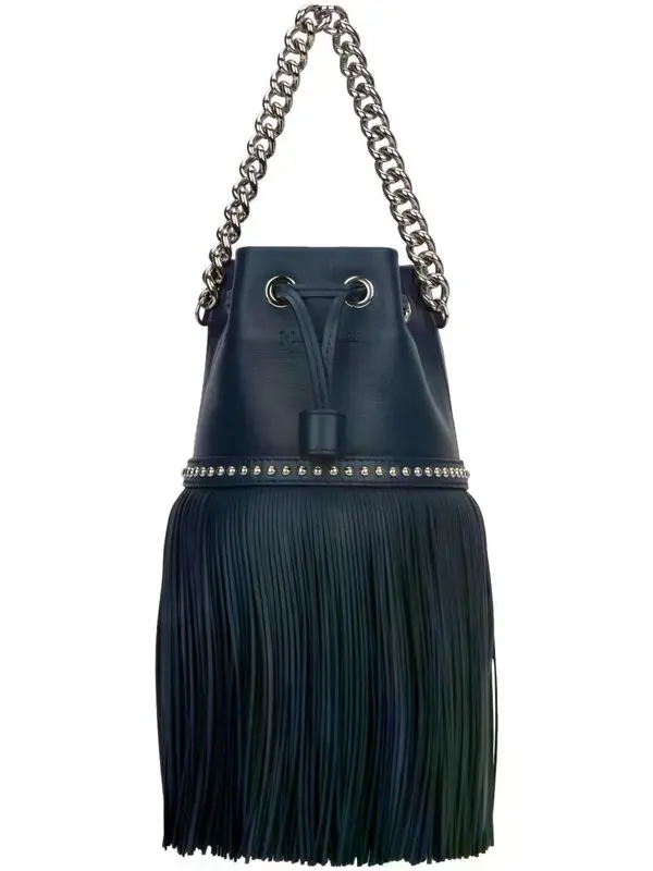 J & M DAVIDSON Carnival Fringed Studded Bucket Bag
