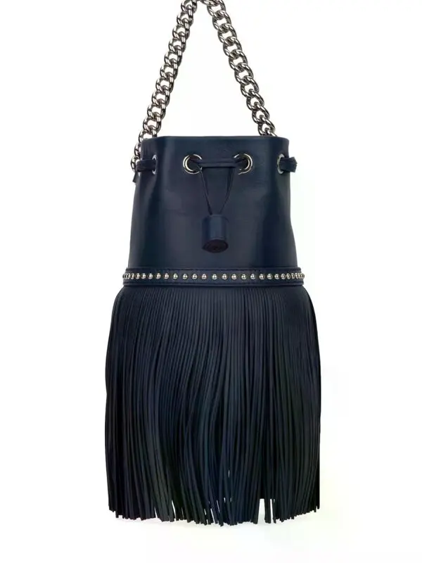 J & M DAVIDSON Carnival Fringed Studded Bucket Bag