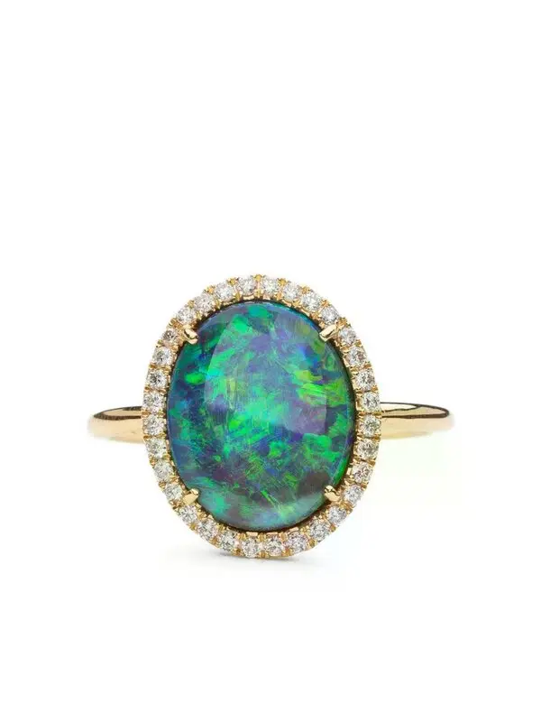WE BY WHITEBIRD 18k Recycled Gold, Opal, And Diamond Ring - Green