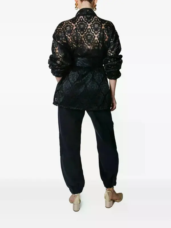 LETHICIA BRONSTEIN Lace Belted Jacket