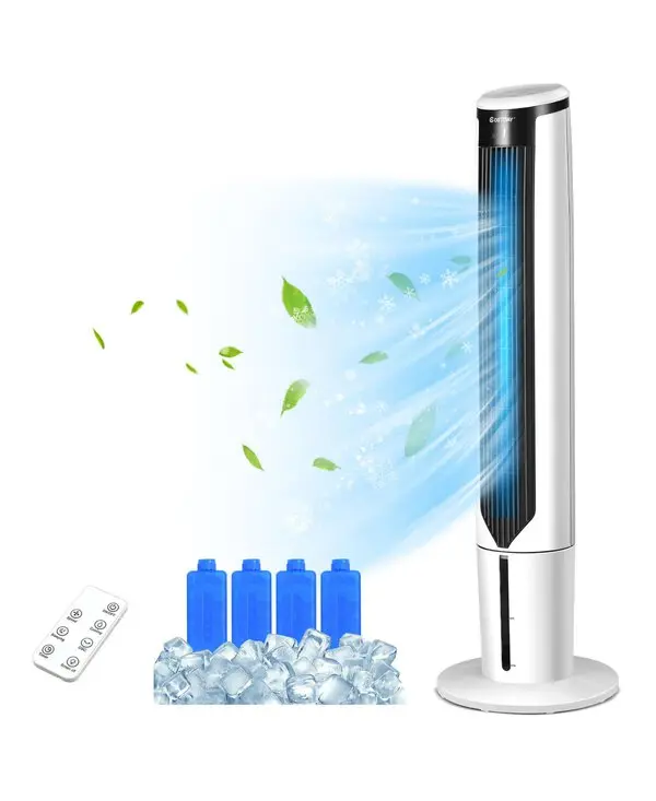 COSTWAY 41 Evaporative Air Cooler Quiet Cooling Oscillating Fan - White