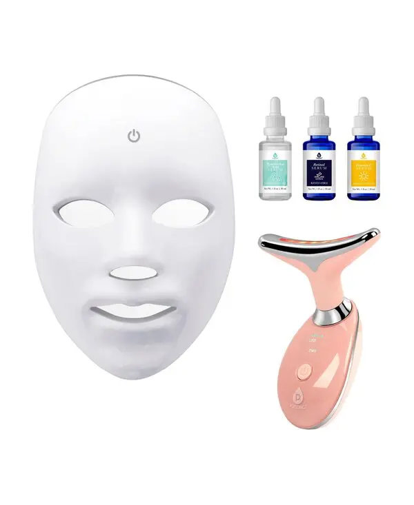 PURSONIC Complete Led Skincare Bundle Â 7-in-1 Led Face Mask + Sculpting Wand + Anti-aging Serum Set - Assorted Pre-pack