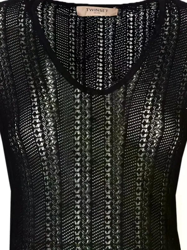 TWINSET Perforated Ruffled Mini Dress