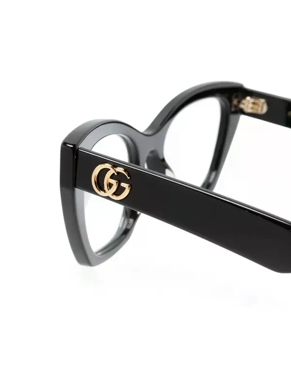 Gucci Logo-plaque Cat-eye Frame Glasses - Black