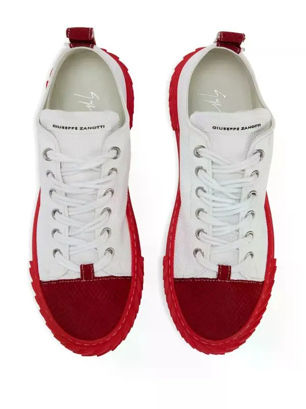 GIUSEPPE ZANOTTI Blabber Panelled Serrated-sole Sneakers - White