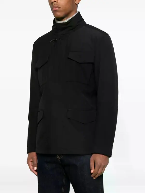 FAY Flap-pocket Jacket With Toggle Fastening - Black