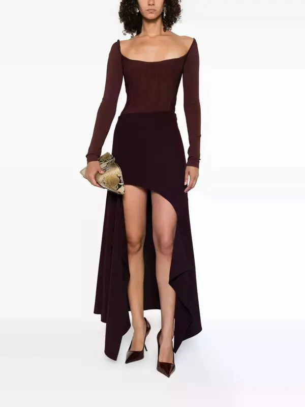 MUGLER Ruffled Asymmetric Skirt
