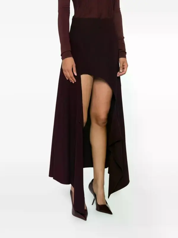 MUGLER Ruffled Asymmetric Skirt