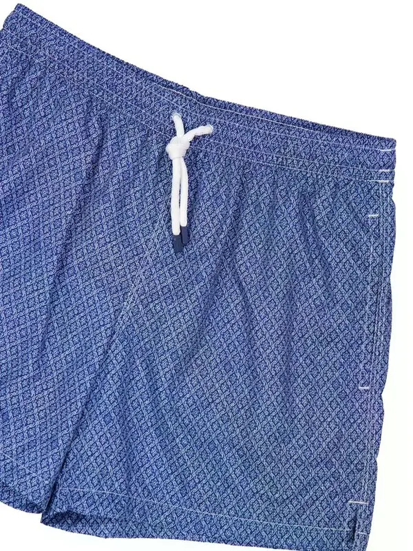 Fedeli Diamond Weave Swim Shorts - Blue