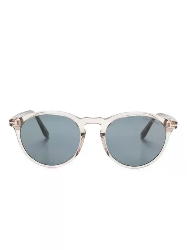 TOM FORD Aurele Round Frame Sunglasses - Neutrals