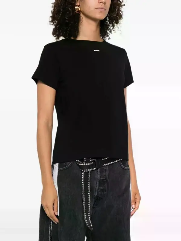 Pinko Cotton Jersey Crew Neck Short Sleeve Top