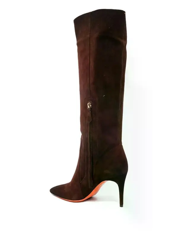 Santoni 90mm Suede Pointed-toe Knee-high Boots