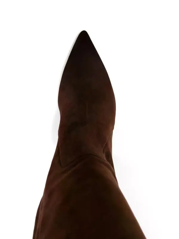 Santoni 90mm Suede Pointed-toe Knee-high Boots