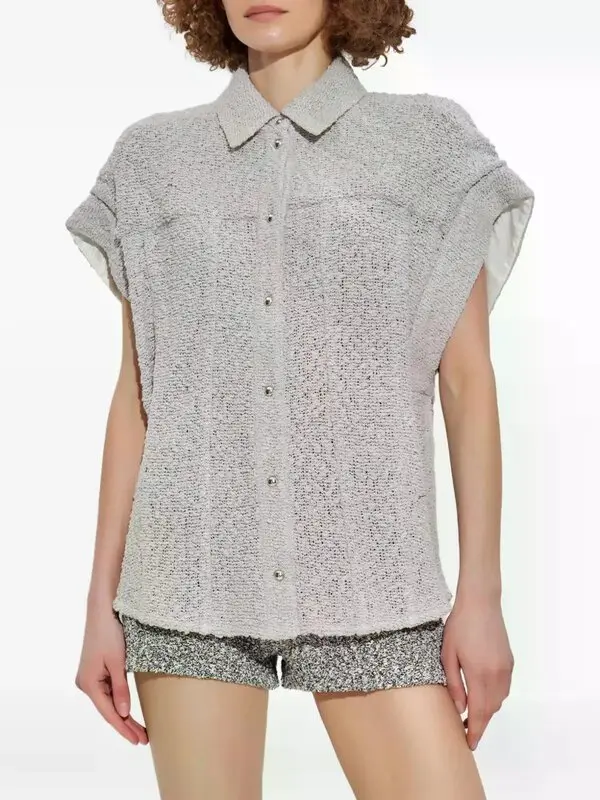 IRO PARIS Samyra Textured Button-fastening Shirt - Grey