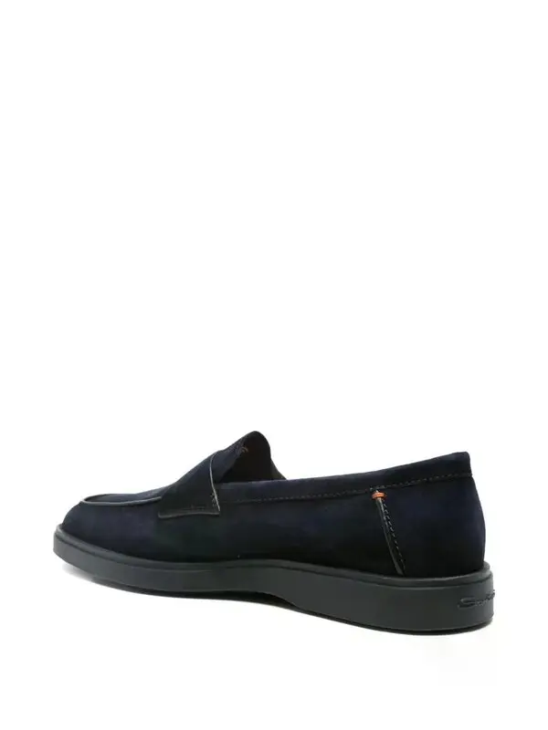 Santoni Suede Penny Loafers