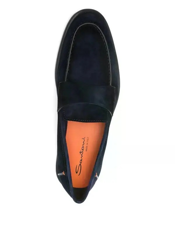 Santoni Suede Penny Loafers