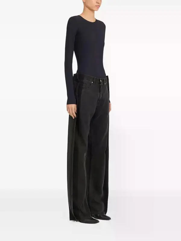 MAISON MARGIELA Long-sleeve Jeans Bodysuit - Black