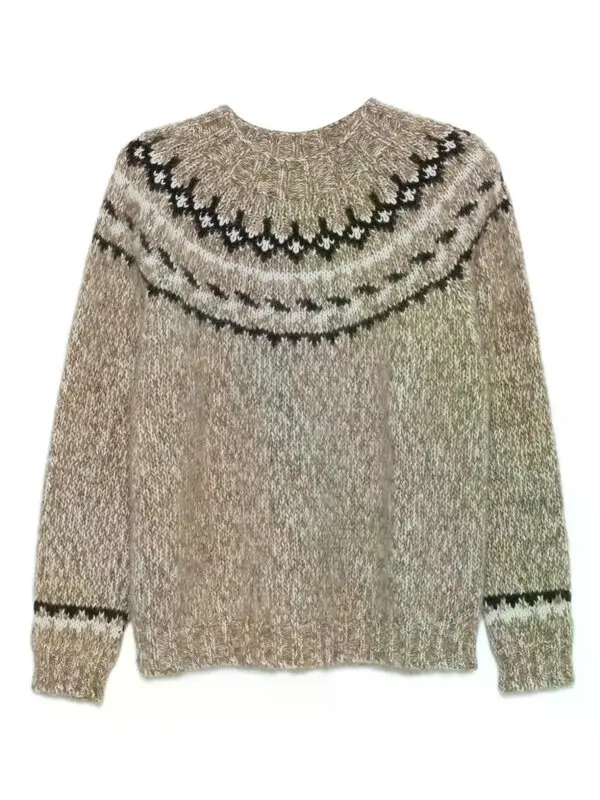 P.a.r.o.s.h Fair Isle-knit Crew-neck Sweater - Neutrals