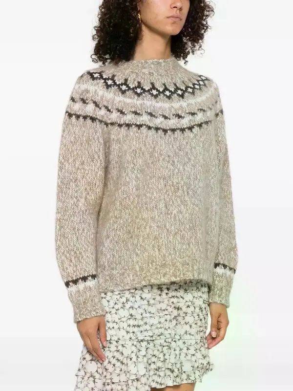 P.a.r.o.s.h Fair Isle-knit Crew-neck Sweater - Neutrals
