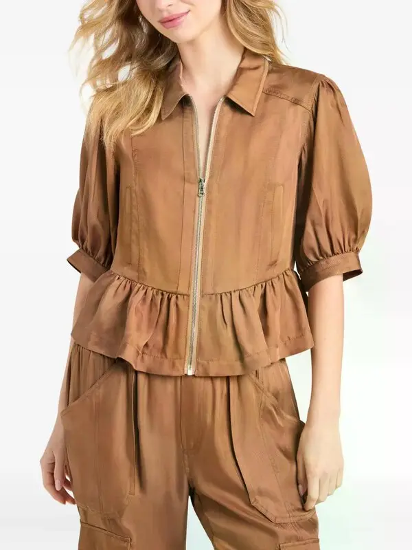Cinq À Sept Daphne Puff-sleeve Ruffled Jacket