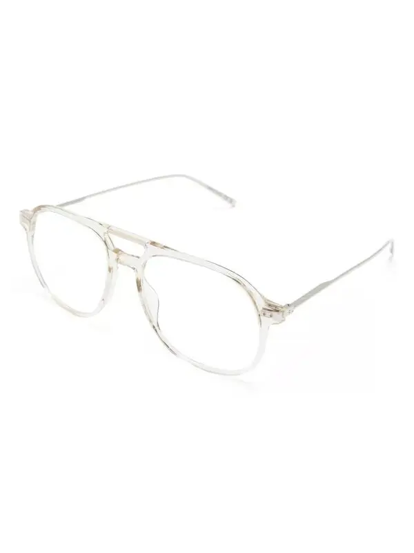 Saint Laurent Logo-debossed Pilot-frame Glasses