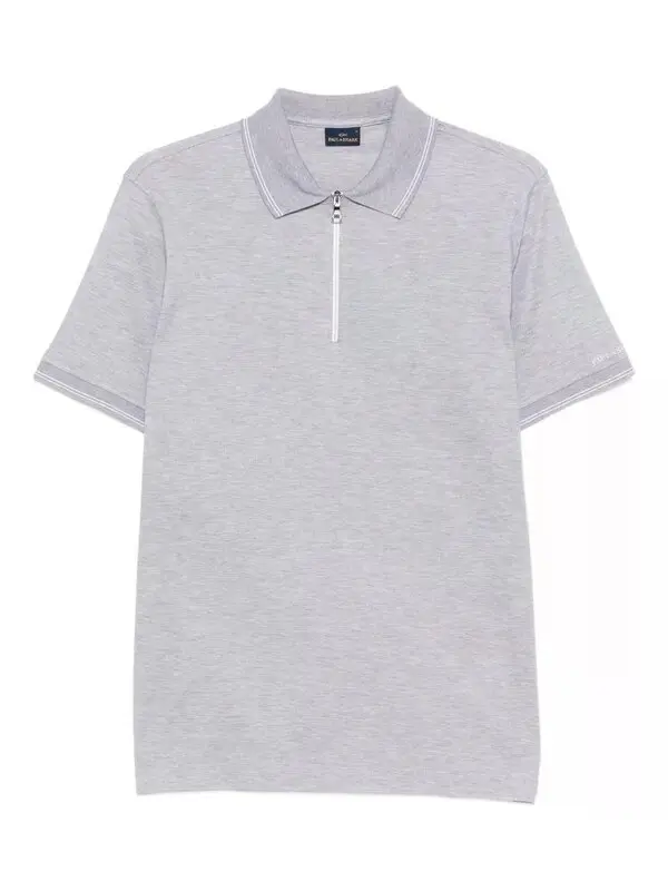 Paul & Shark Short-sleeve Half-zip Polo Shirt - Grey