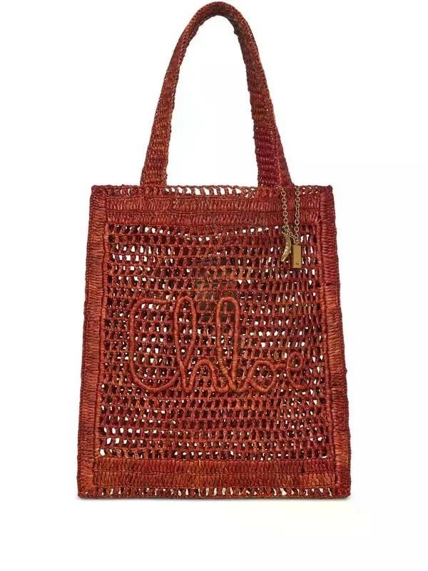 Chloé Raffia Tote Bag - Brown