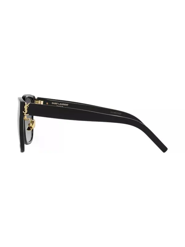 Saint Laurent Oversized Sunglasses With Gold-tone Logo Plaque
