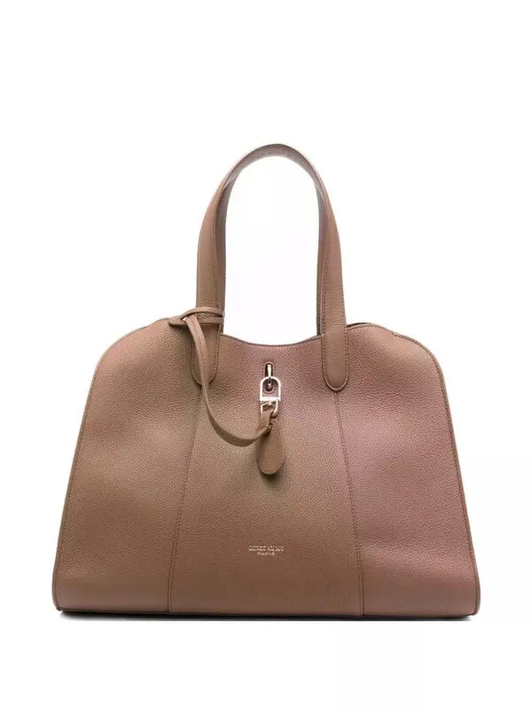 Giorgio Armani Grained Leather Tote Bag - Brown