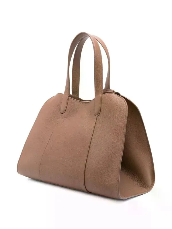 Giorgio Armani Grained Leather Tote Bag - Brown