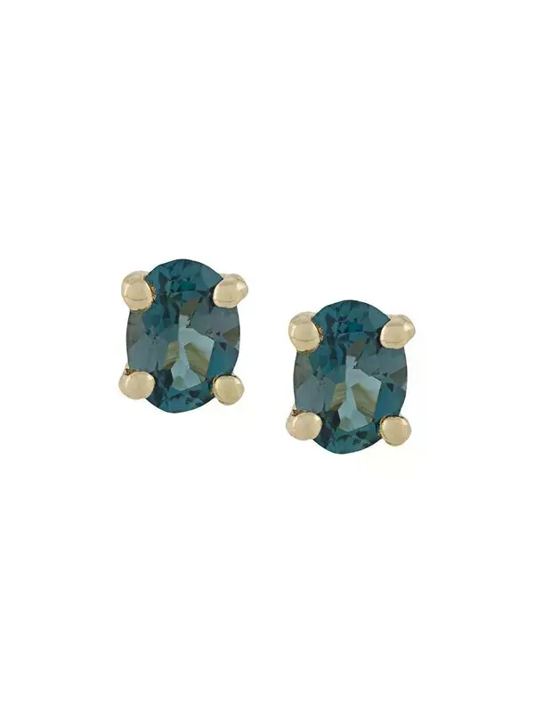 WOUTERS & HENDRIX 18kt Yellow Gold Topaz Charleston Chapters Stud Earrings - Blue