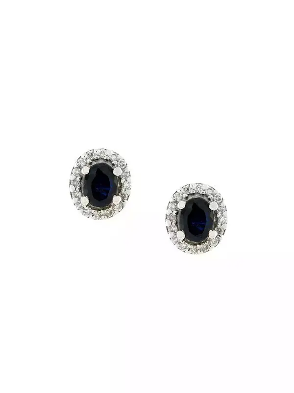 WOUTERS & HENDRIX 18kt Gold, Diamond, And Sapphire Stud Earrings - Blue