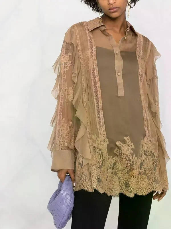 Valentino Garavani Ruffle-trim Silk Blouse