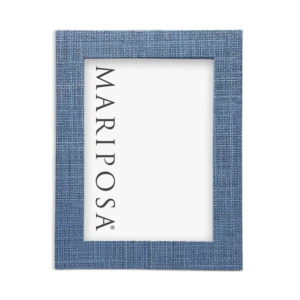 MARIPOSA Heather Bluefaux Glasscoth Frame, 5 X 7 - Heather Blue