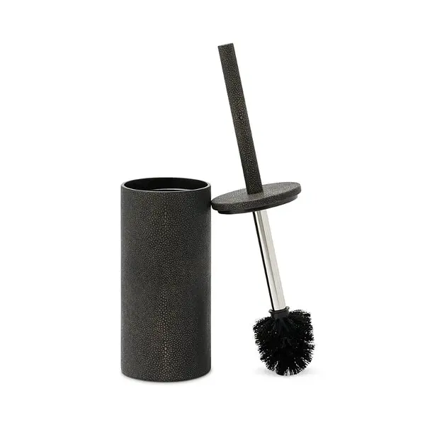 PIGEON AND POODLE Manchester Toilet Brush Holder, Round - Dark Mushroom