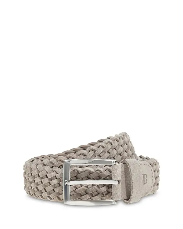 Boggi Milano Leather Braided Belt - Ice