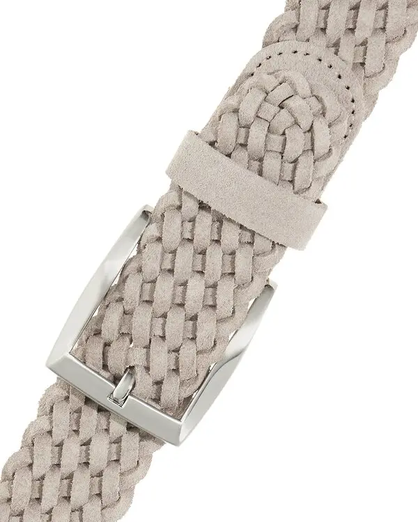 Boggi Milano Leather Braided Belt - Ice