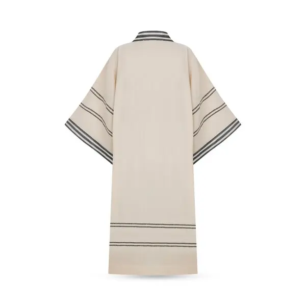 KUTNIA Peshtemal Kimono With Kutnu Trim - Black